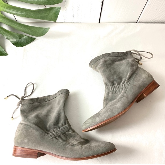 Clarks | Shoes | Clarke Suede Scrunchie Drawstring Ankle Boot | Poshmark